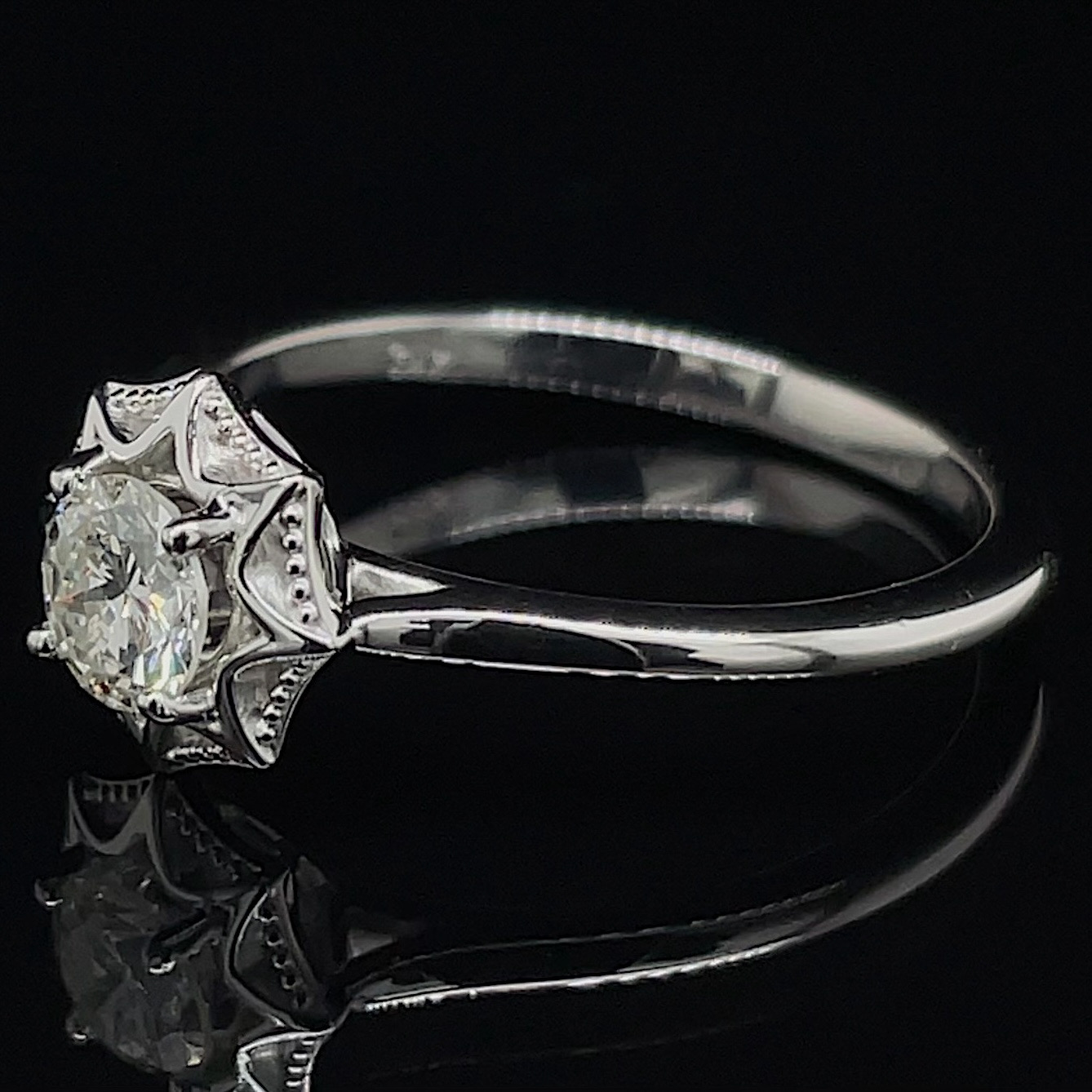 Art Deco Inspired Recycled Diamond Engagement Ring | Olympic Jewelry ...