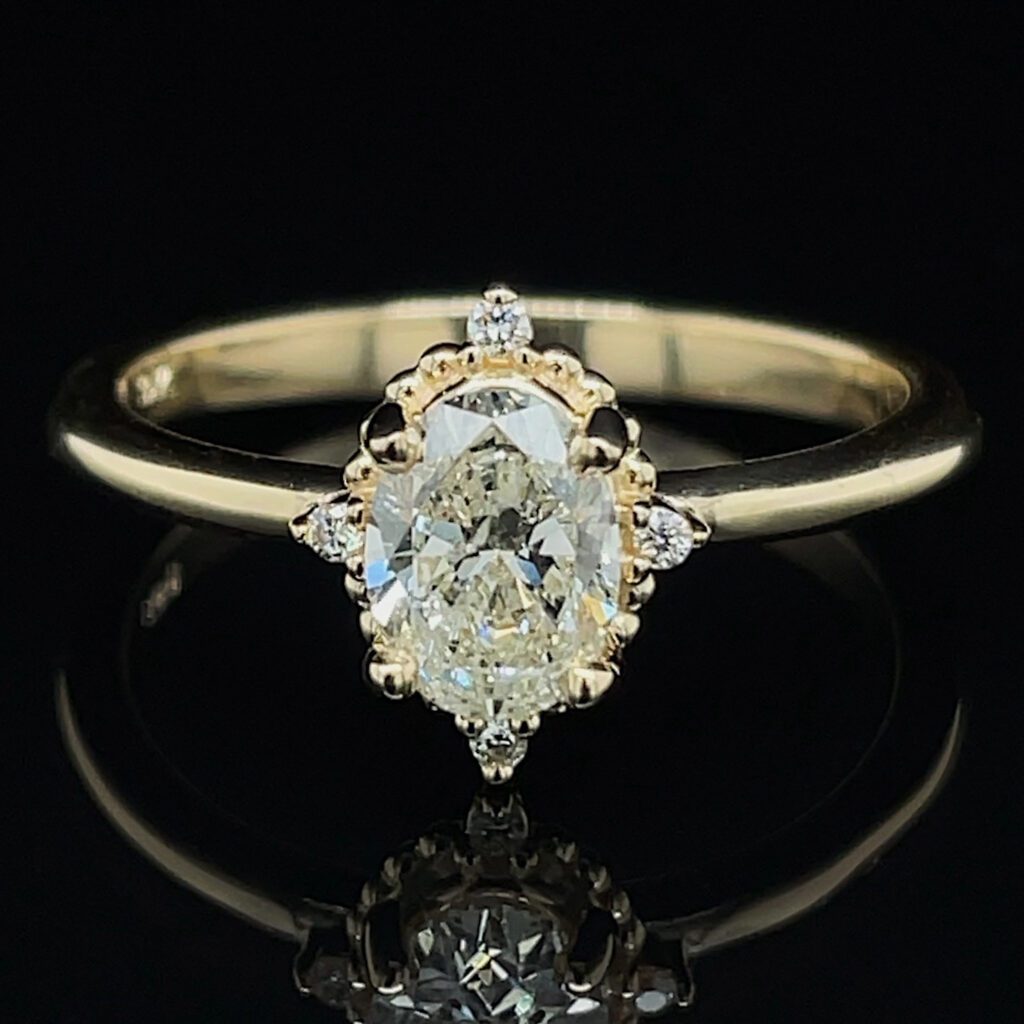 Vintage Inspired Oval Diamond Ring | Olympic Jewelry - Open For Walk-ins